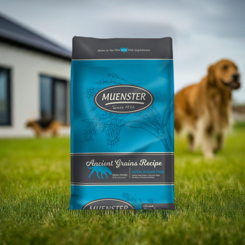 Muenster Ancient Grains with Ocean Fish Dog Food Kibble – Muenster Pet